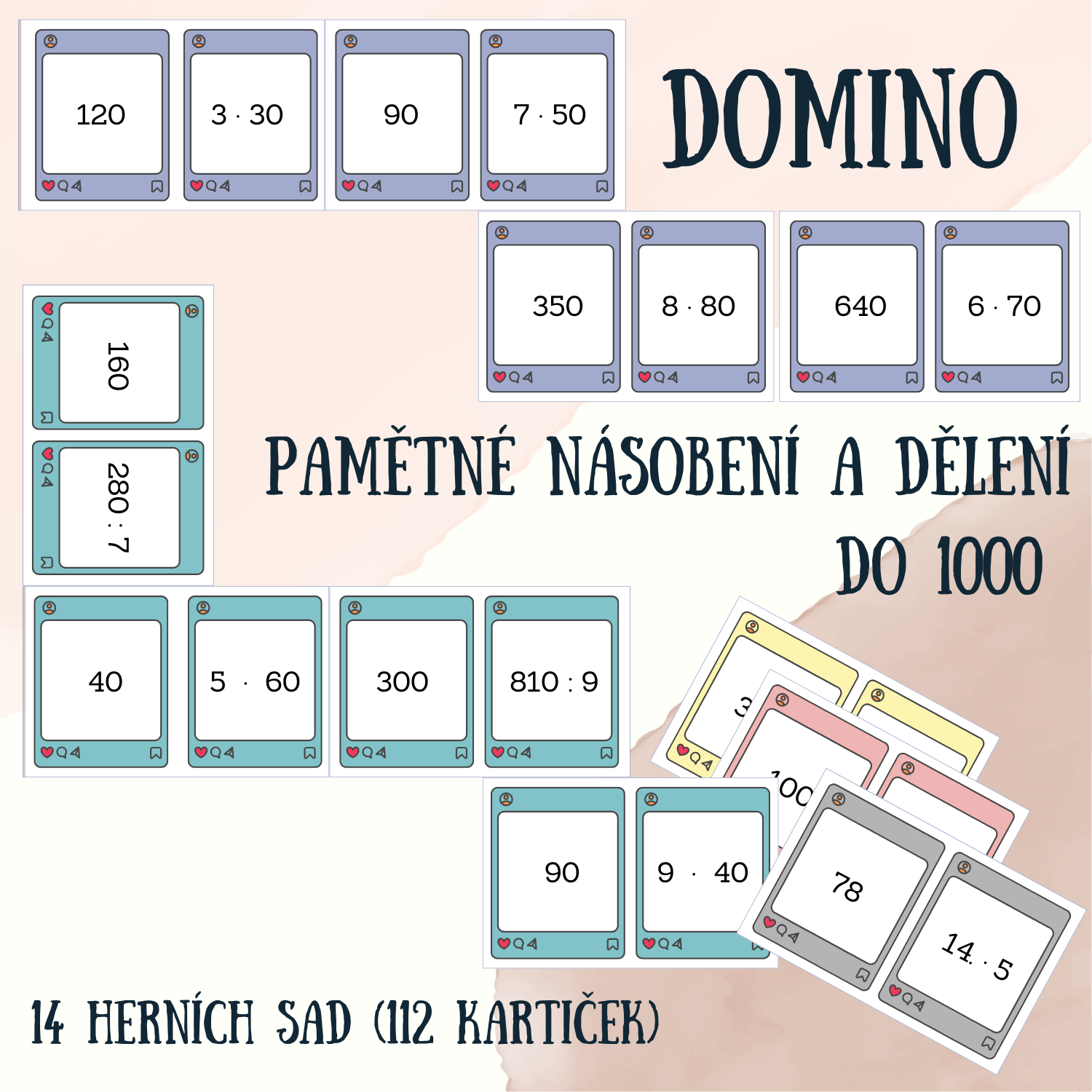 Domino - pamětné násobení a dělení do 1000 - Matematika | UčiteléUčitelům.cz